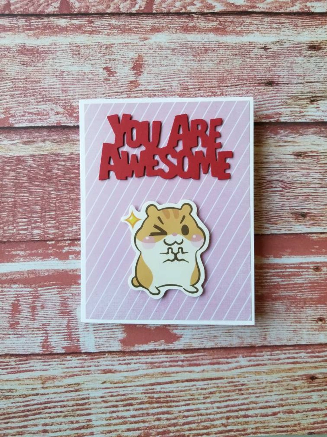 You are awesome card. Hamster thank you card. Hamster just | Etsy