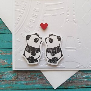 Panda Anniversary Card. Anniversary Card With Pandas. Kissing Panda ...