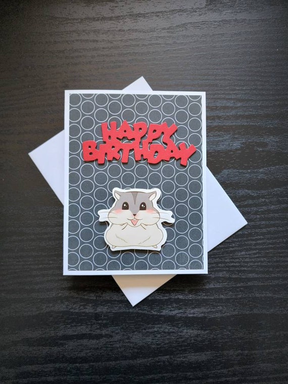 Hamster Happy Birthday Card. Hamster Birthday Card. Hamster - Etsy