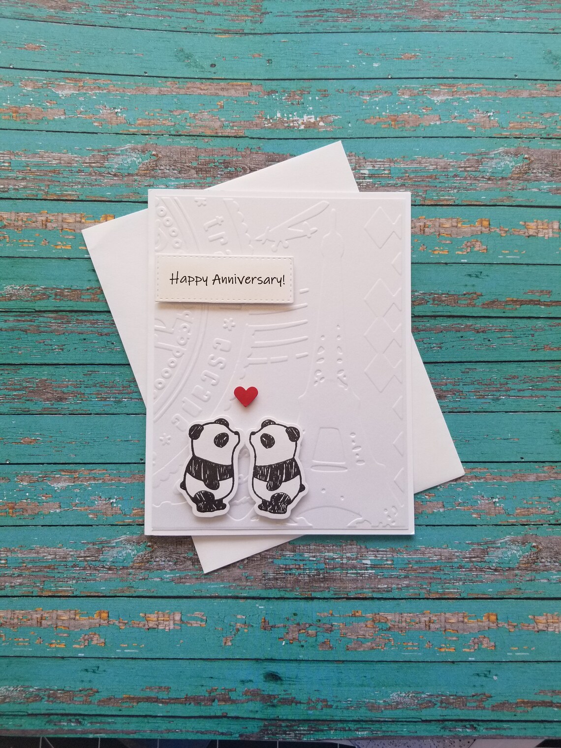 Panda anniversary card. Anniversary card with pandas. Kissing | Etsy