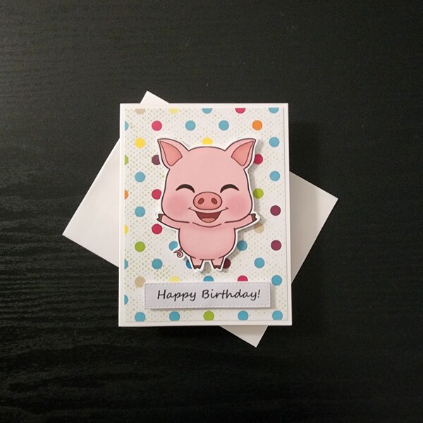 Pig Happy Birthday Cards - Etsy