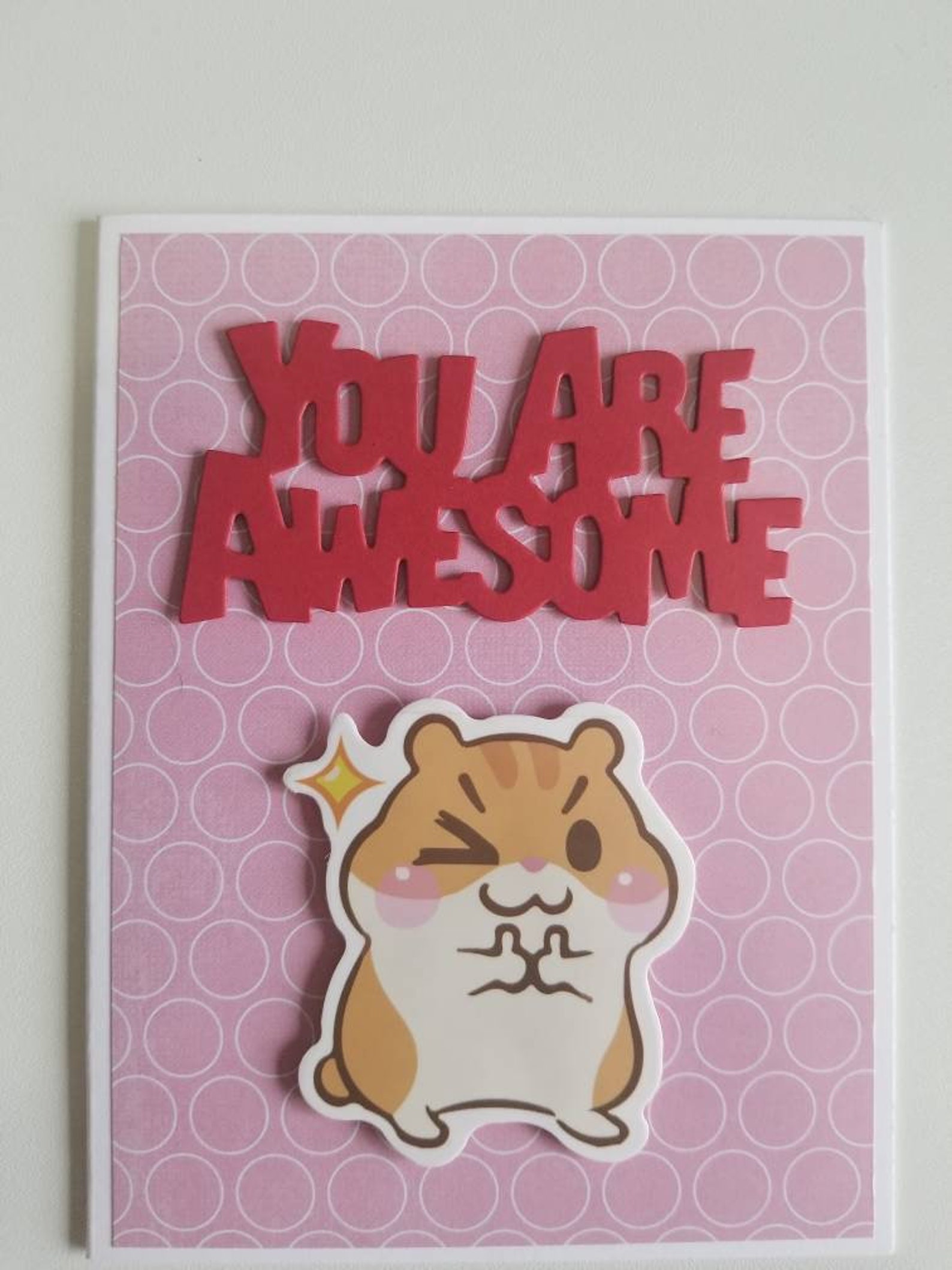You are awesome card. Hamster thank you card. Hamster just | Etsy