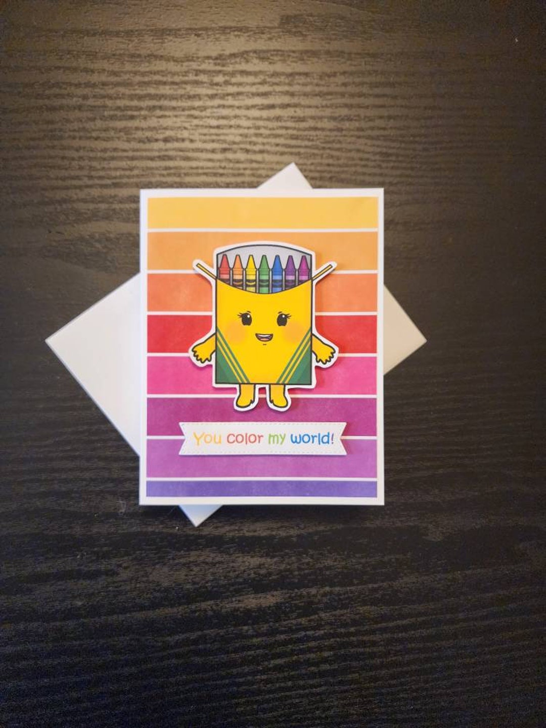 You Color My World! Crayon Box Birthday Card. Crayons Love Card ...