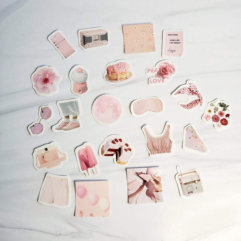 46 PC Sticker Pack | Pretty in Pink | - Etsy