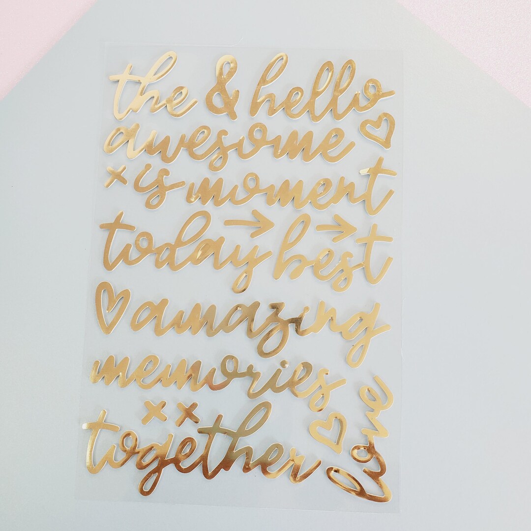 Gold Foil SENTIMENT STICKERS | 10 PC Sticker Set | Planner Stickers ...