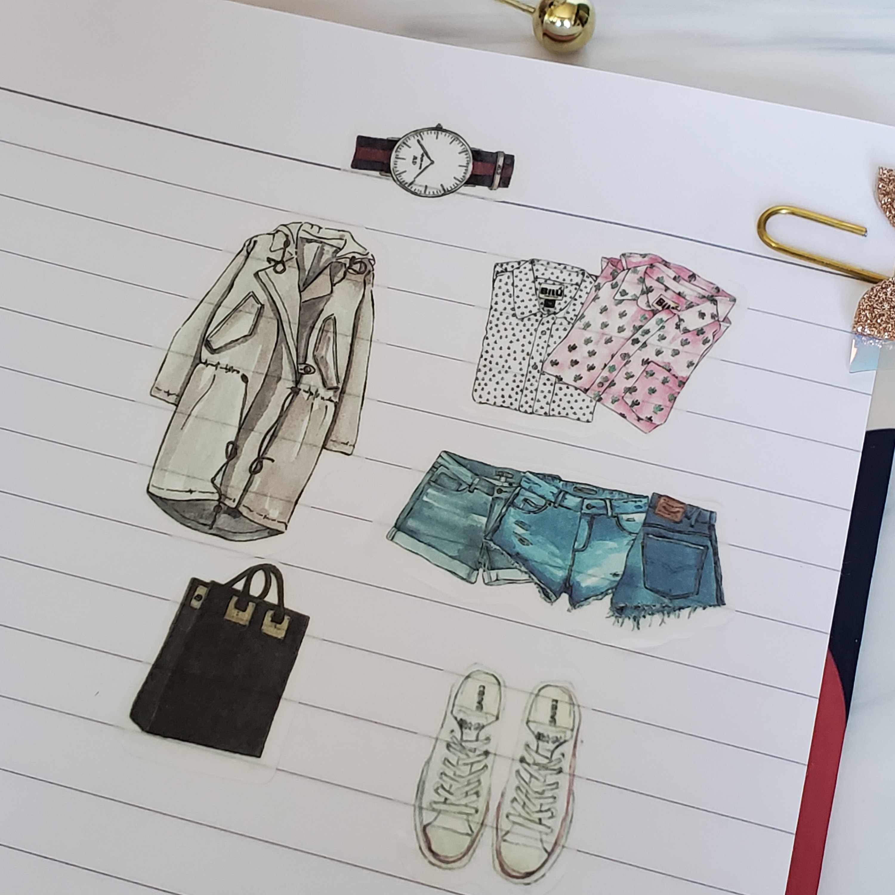 GAP FASHION STICKER Set 55 Piece Sticker Pack Planner | Etsy