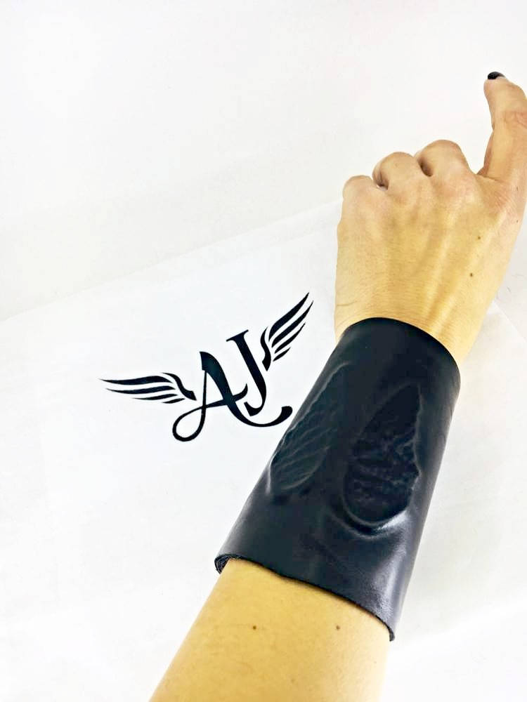 Angel Wings Leather Cuff Bracelet Angel Wings Bracelet Women Cuff ...