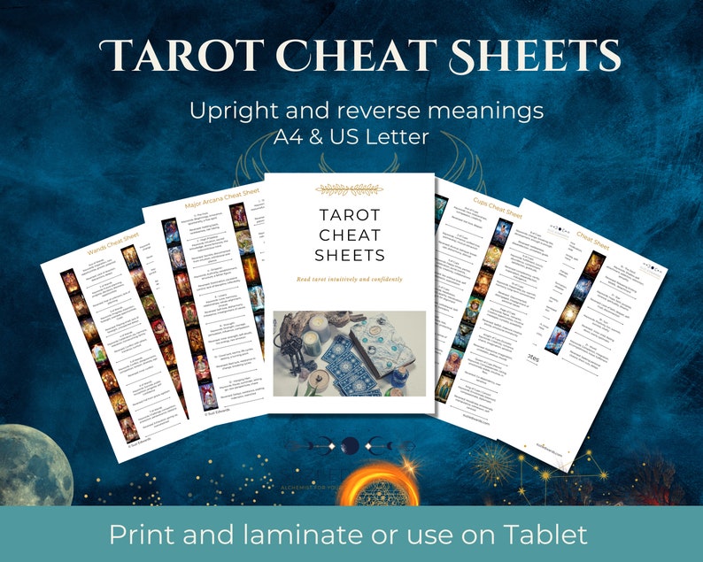 Tarot Cheat Sheets, Printable Tarot Cheat Sheets, Digital Tarot ...