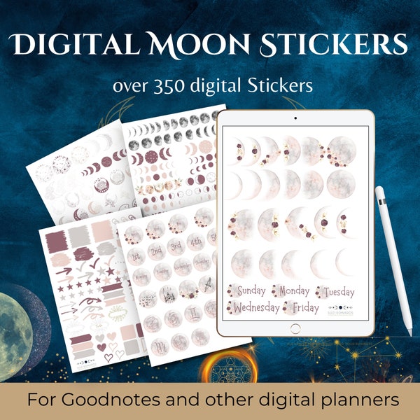 Moon Stickers - Etsy UK