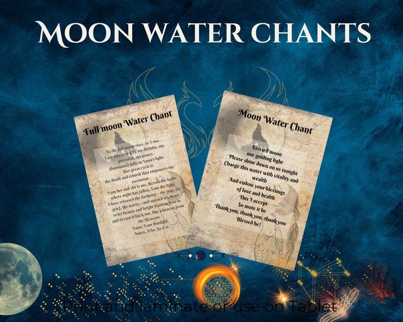 Moon Water Grimoire Pages, Printable and Digital, Book of Shadows, Moon ...