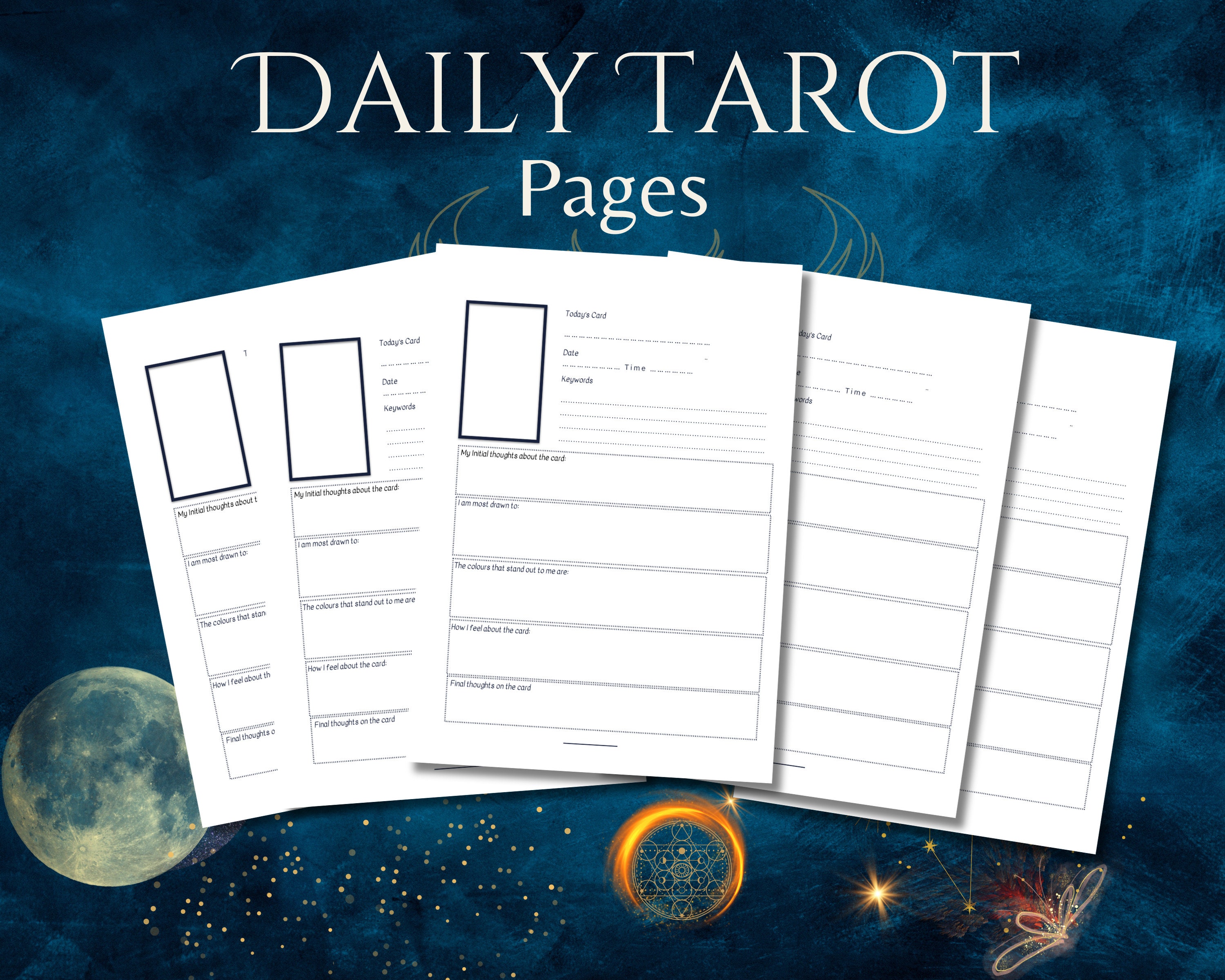 Daily Tarot Journal, Tarot Planner, Printable Tarot Journal Sheets ...