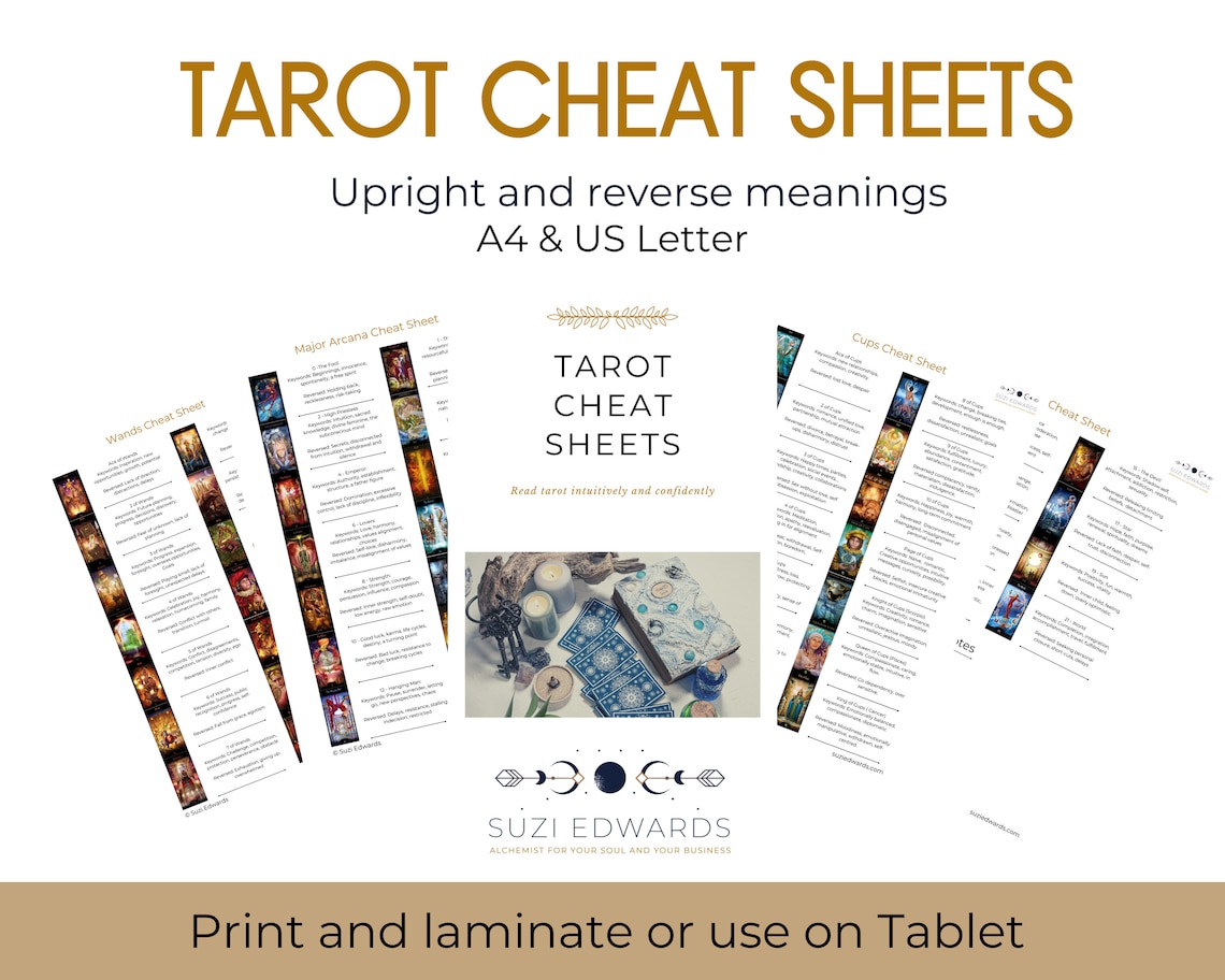 Tarot Cheat Sheets Printable Tarot Cheat Sheets Digital | Etsy