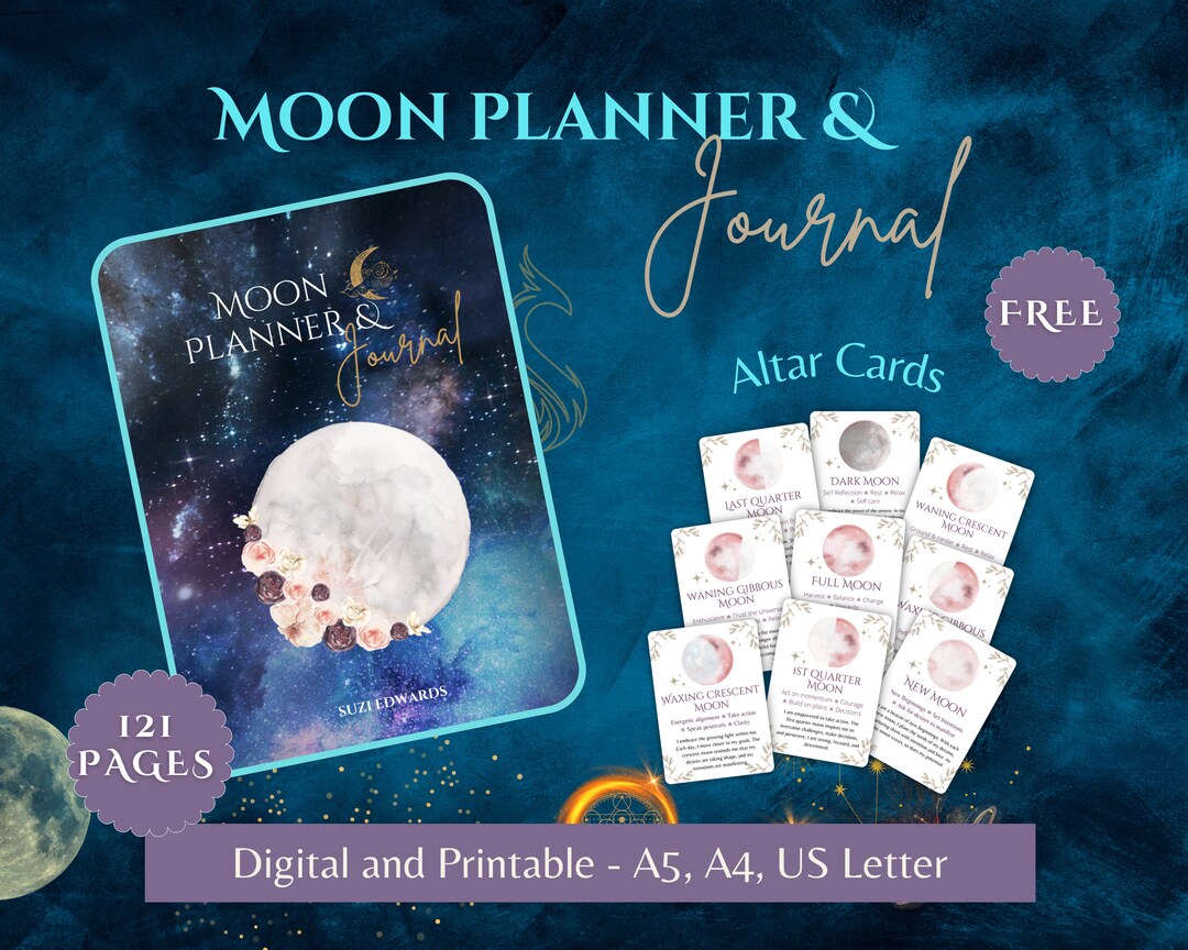 Pink Moon Planner and Journal Printable Moon Journal Lunar - Etsy UK