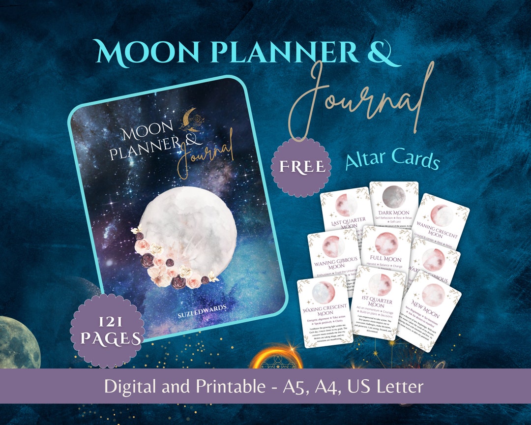 Pink Moon Planner and Journal, Printable and Digital Lunar Journal and ...