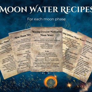 Moon Water Grimoire Pages, Printable and Digital, Book of Shadows, Moon ...