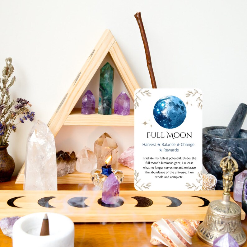 Blue Moon Phase Altar Cards Printable All 9 Lunar Phases, Digital PDF ...