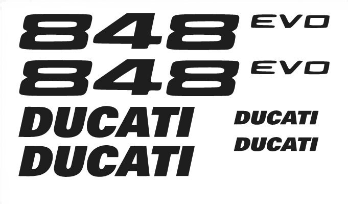Ducati 848 Evo Decal Vinyl Sticker Set Black - Etsy