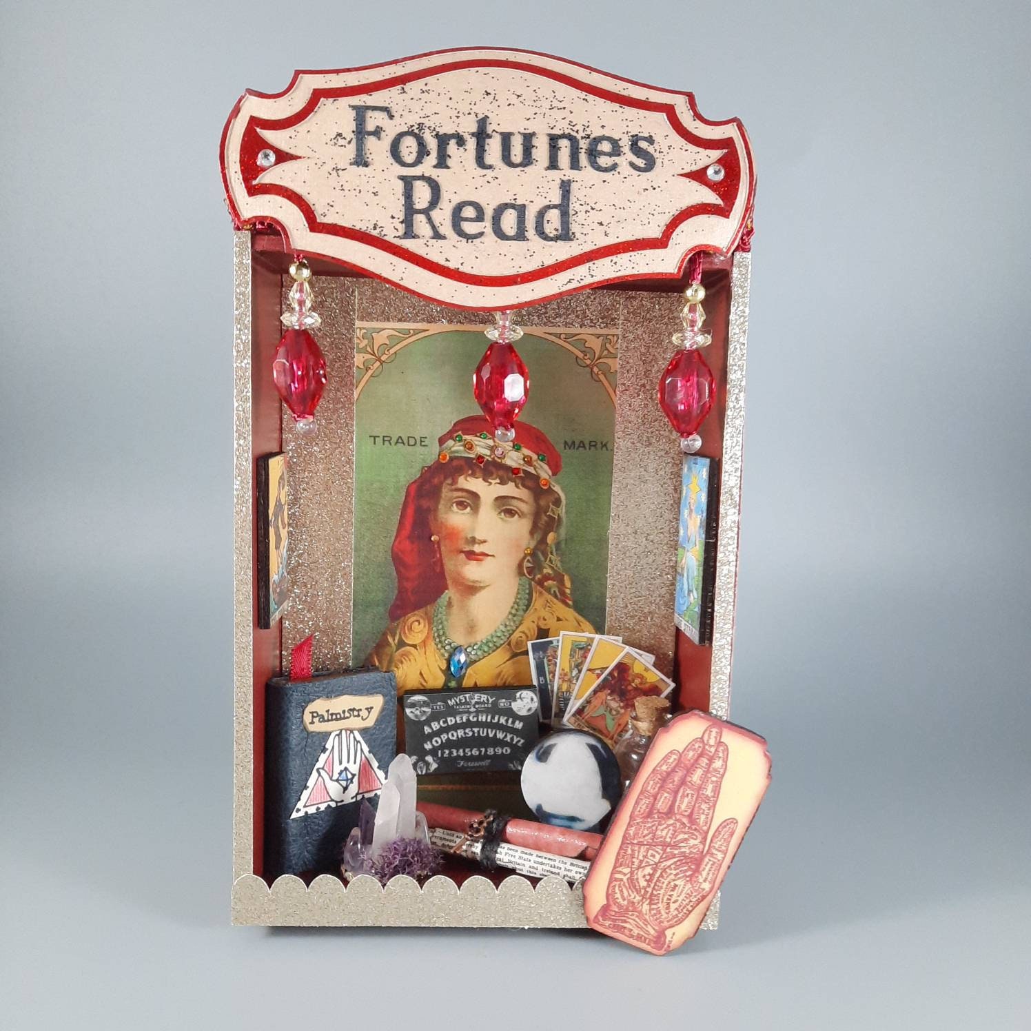 Fortune Teller Shadow Box is Perfectly Decorated in Rich Golds - Etsy
