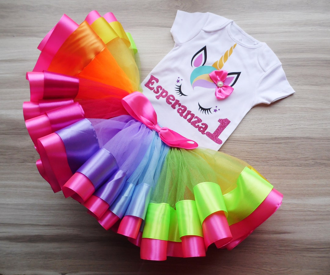 Rainbow Unicorn Tutu Set Unicorn Birthday Outfit, Unicorn Headband ...