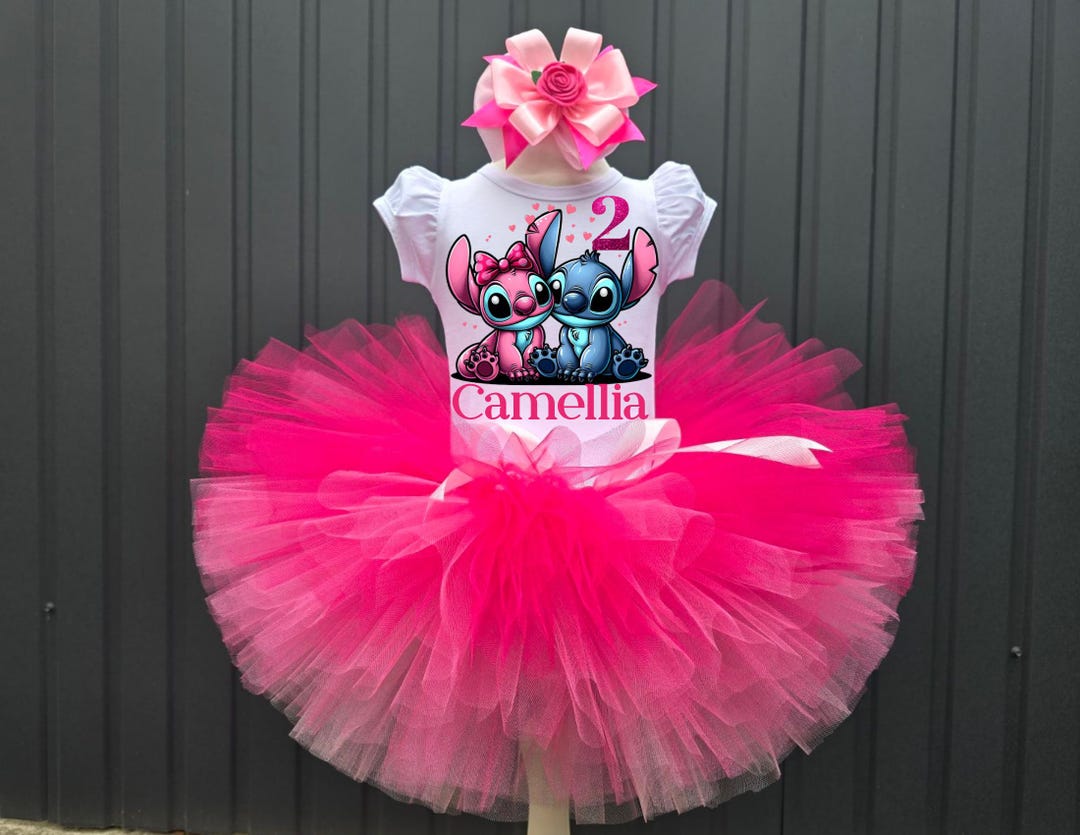 Stitch Birthday Outfit Party Tutu Set, Hawaiian Monster Birthday Tutu ...