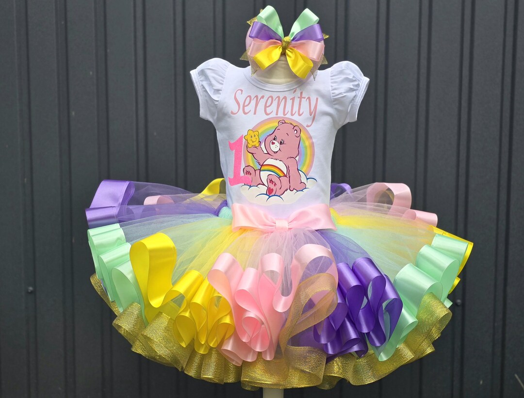 Cute Bears Tutu Outfit, Rainbow Bears Birthday Tutu Set, Cute Bears ...