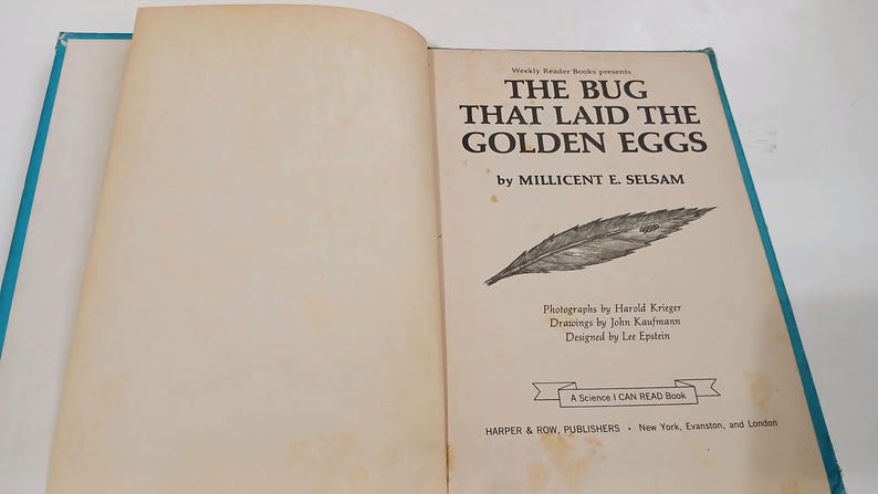 1960s the Bug That Laid the Golden Egg by Millicent E. Selsam Vintage ...
