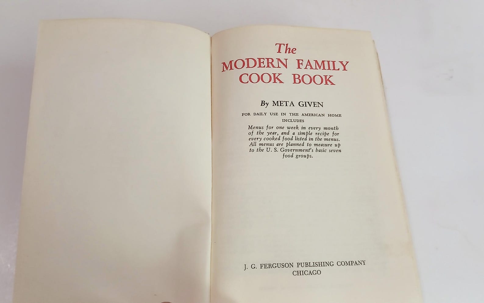 1960s the Modern Family Cookbook by Meta Given Vintage Antique Retro ...