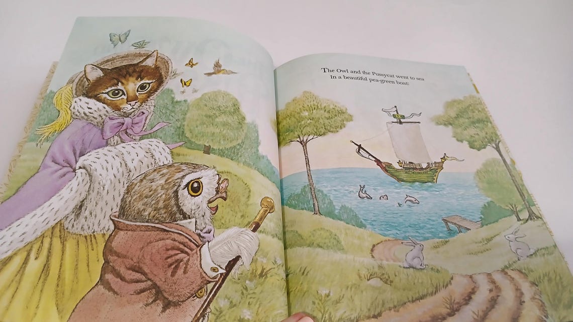 1980s the Owl and the Pussycat Little Golden Book Vintage Children's ...