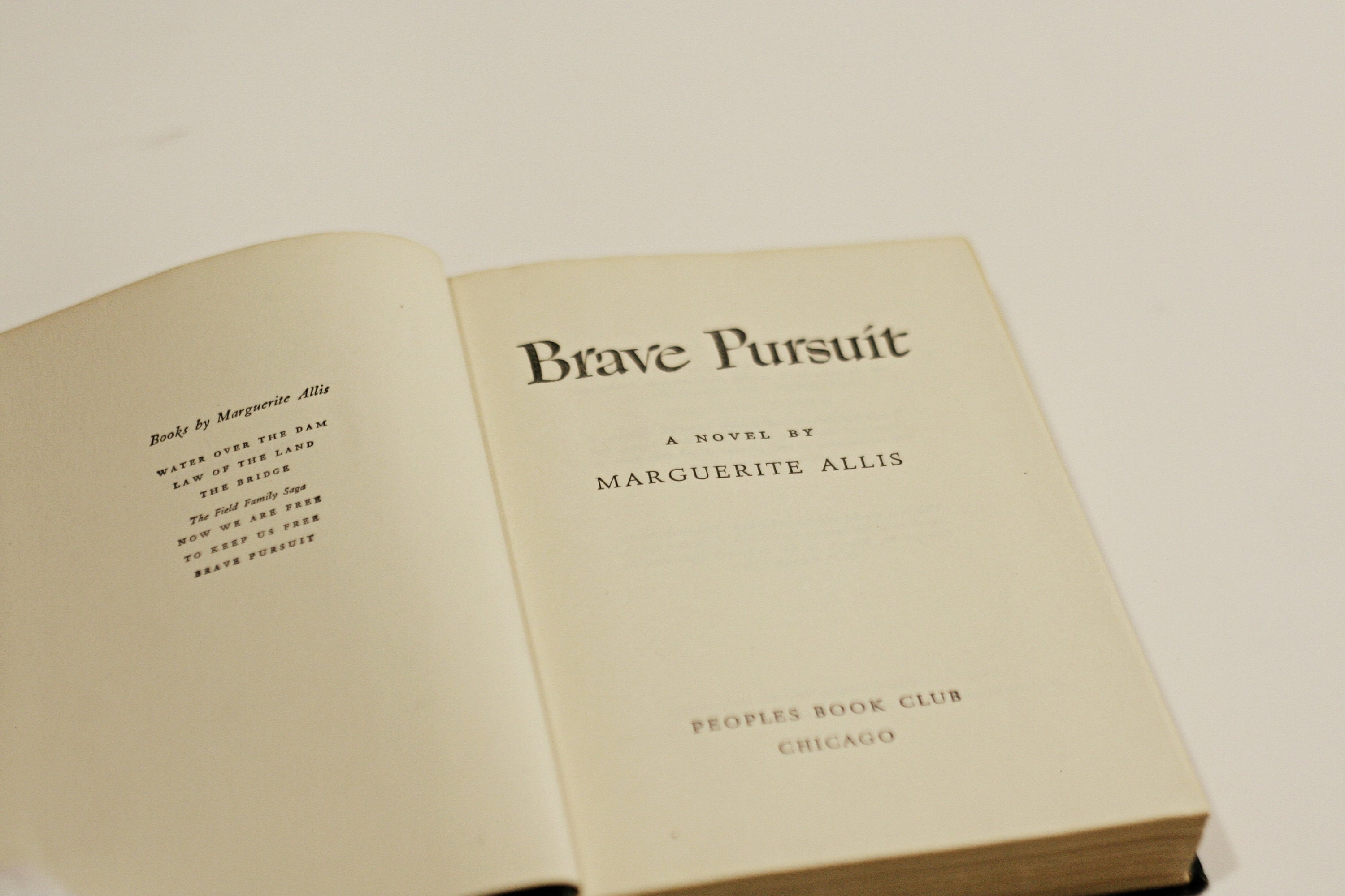 1950s the Brave Pursuit by Marguerite Allis Hardcover Book Club Edition ...