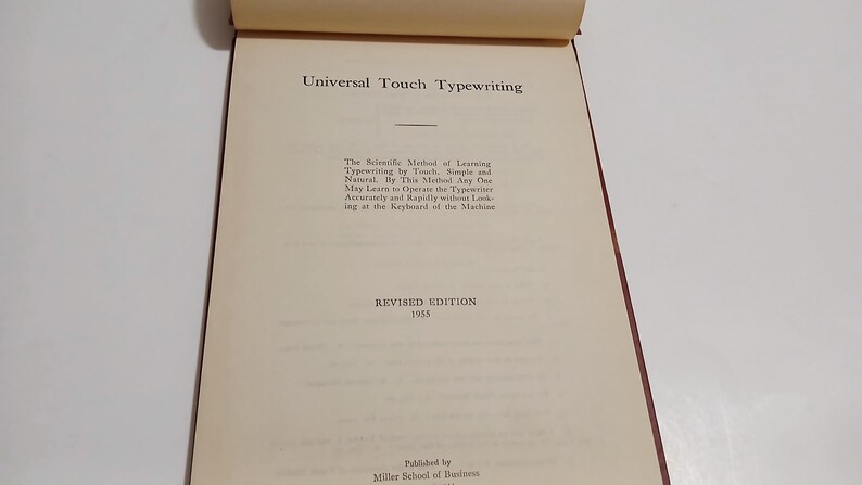 1950s Universal Touch Typewriting Miller School Book Vintage Retro ...