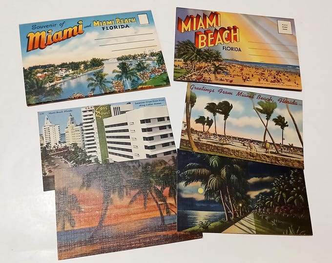 1950s Miami Beach Florida Postcards and Souvenir Photo Books Vintage ...