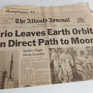 July 16, 1969 Apollo 11 Headline Newspaper the Atlanta Journal Vintage ...