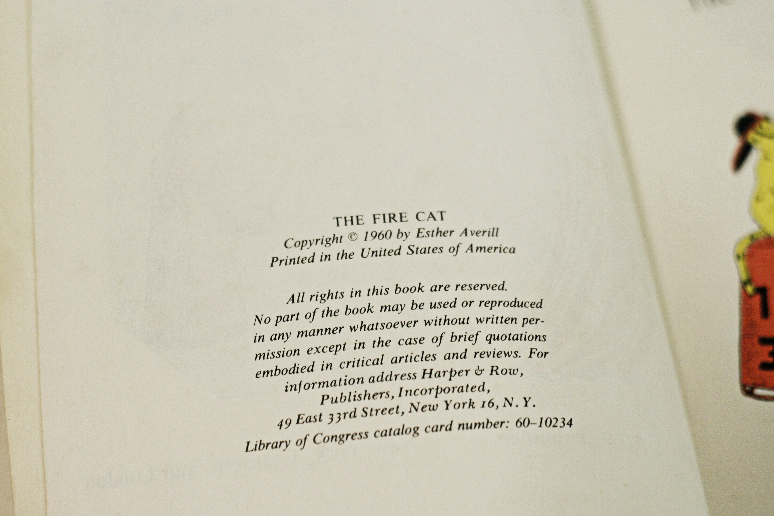 1960 Fire Cat Book by Esther Averill Weekly Readers Book Club Edition ...