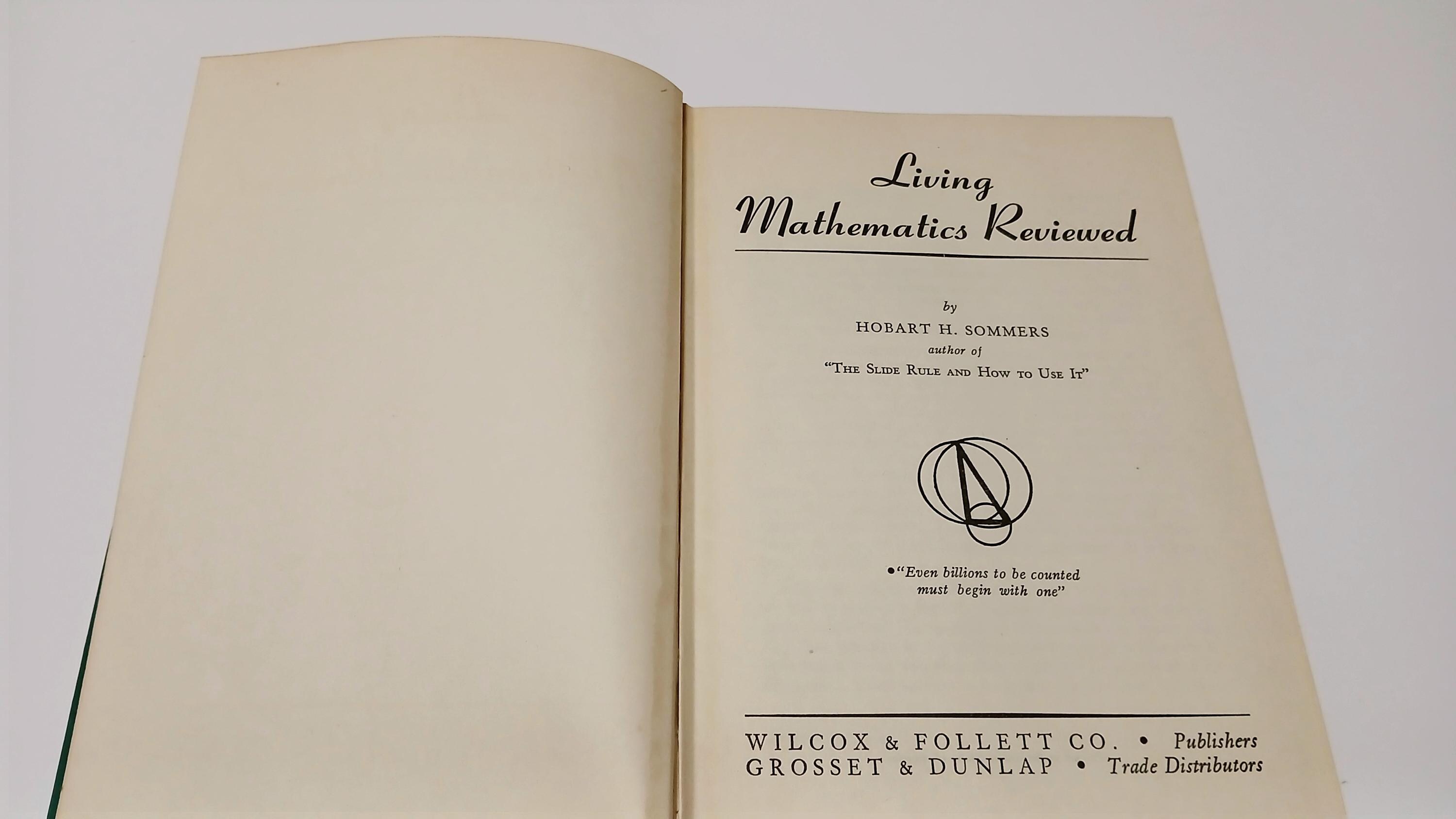 1940s Living Mathematics Re-viewed by Hobart H. Sommers Vintage Retro ...