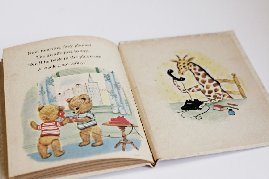 1960s the Teddy Bear Twins Book Rand Mcnally Vintage Retro Antique ...