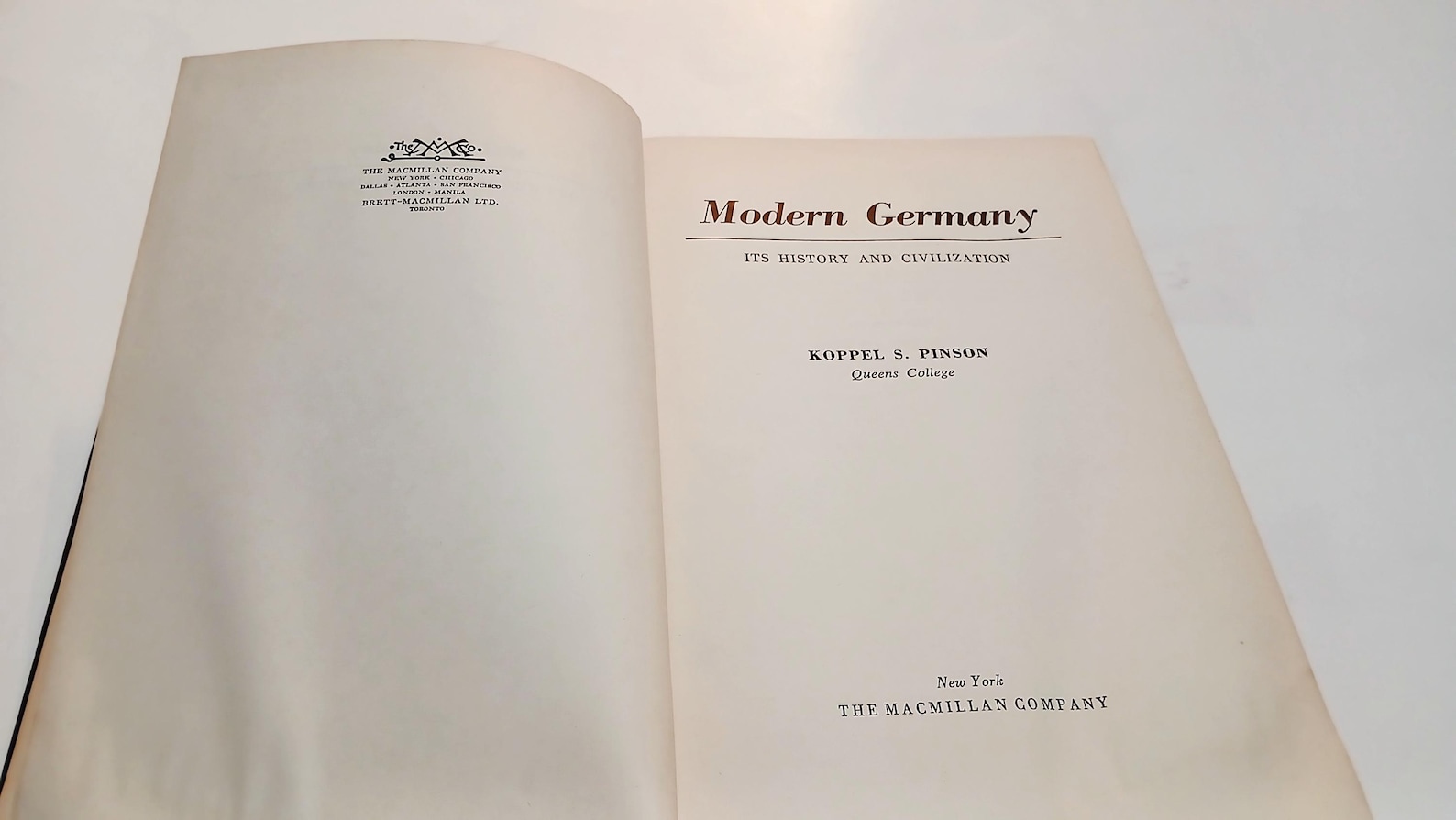 1954 Modern Germany Its History and Civilization by Koppel S Pinson ...