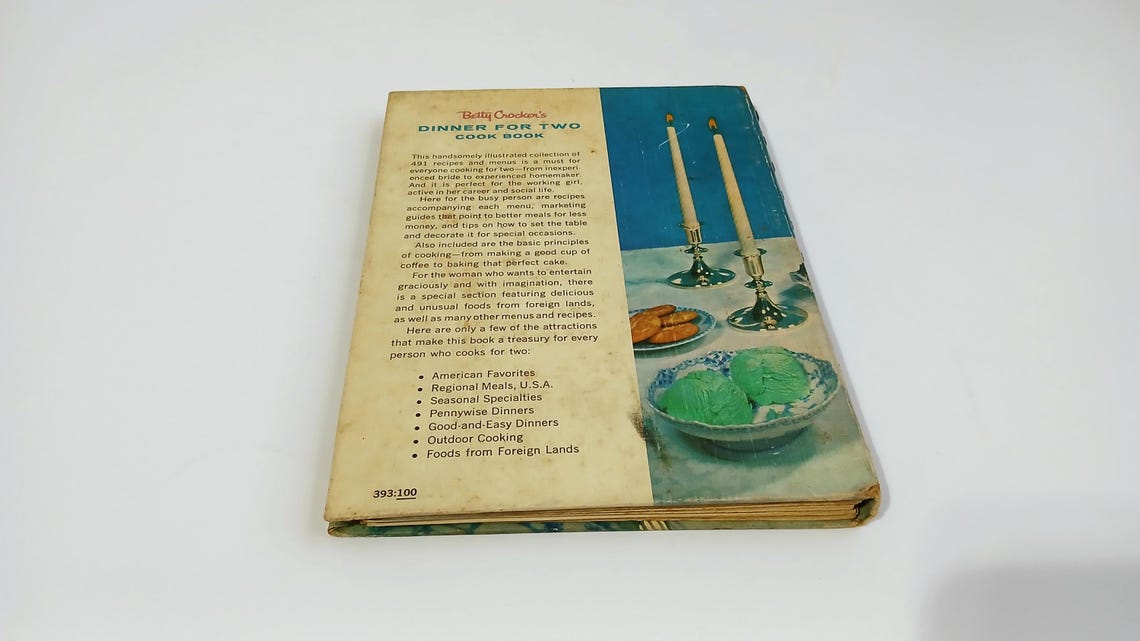 1958 Betty Crocker Dinner for Two Cookbook First Edition Vintage Retro ...