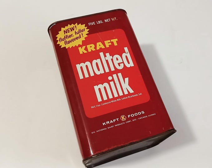 Vintage Malted Milk Powder Tin Antique Retro Food Tins 1940s Kitchen ...