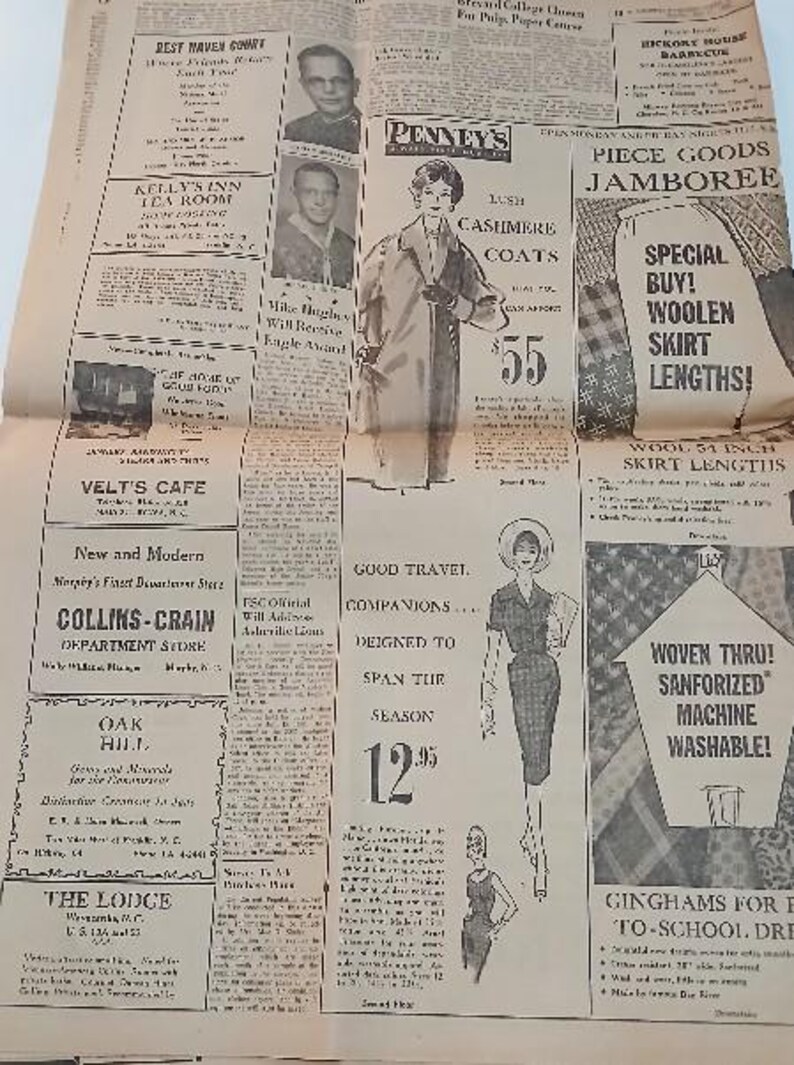 1960s Kennedy JFK Newspaper Asheville Citizen Times 90th Anniversary ...