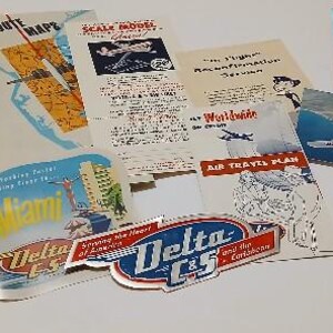 1950s Delta Flight Folio Florida Travel Brochures Postcard Stickers ...