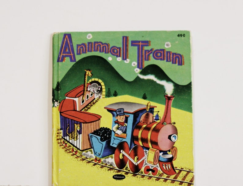 1952 Animal Train Vintage Childrens Hardcover Book Retro Antique Kids ...