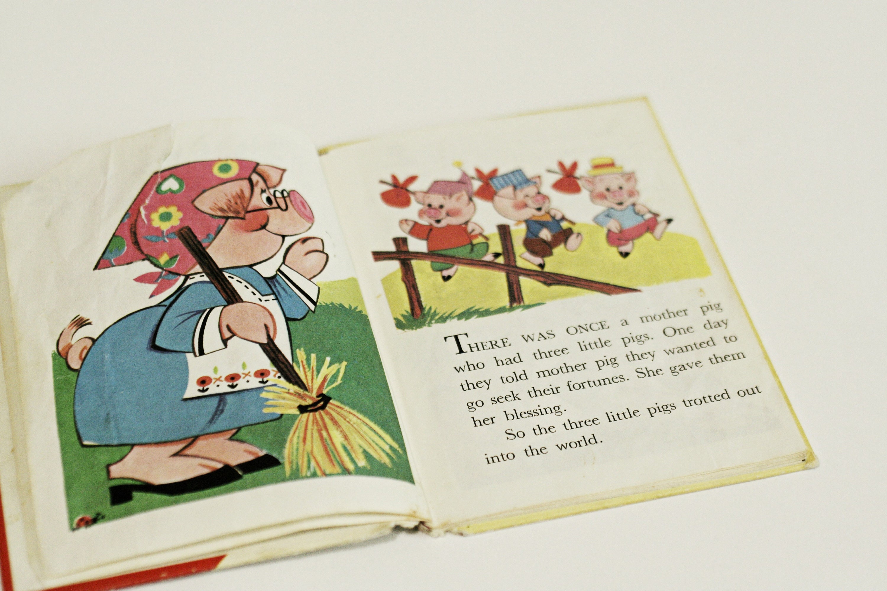 1969 the Three Little Pigs Vintage Retro Randy Mcnally Elf Books ...