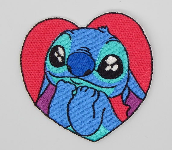 Disney Inspired Stitch in Heart Embroidered Iron on Patch - Etsy