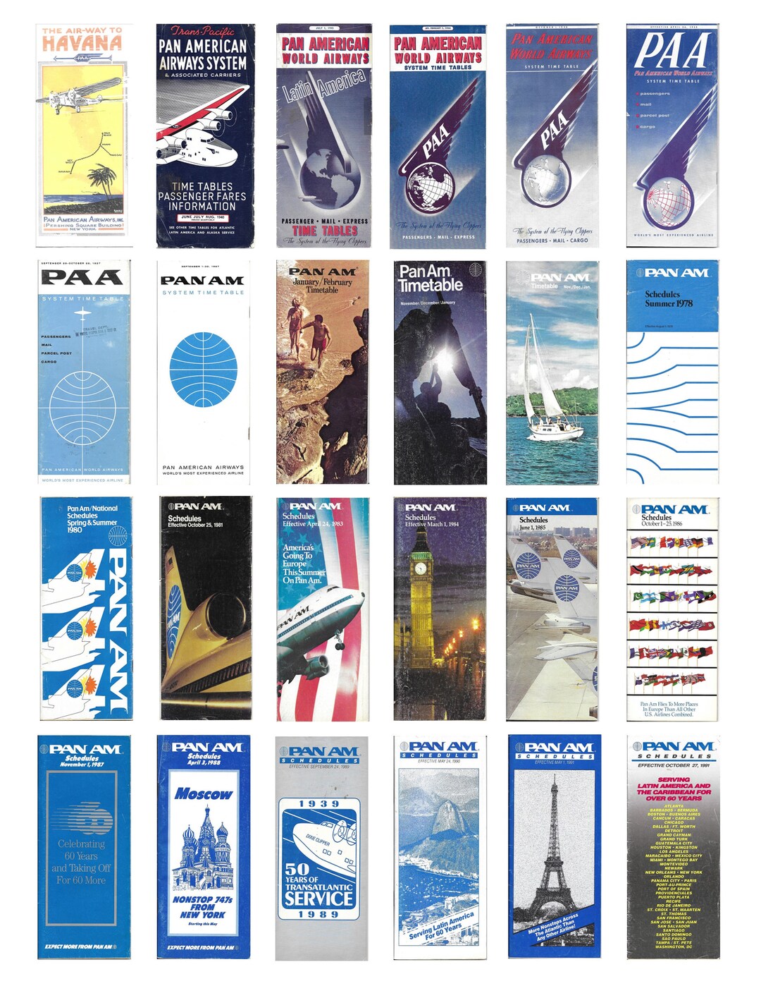 Print of Pan Am Timetable Covers - Etsy