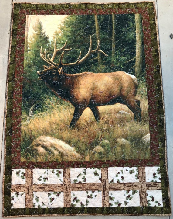 Elk Panel Quilt kit 41 X 56 | Etsy