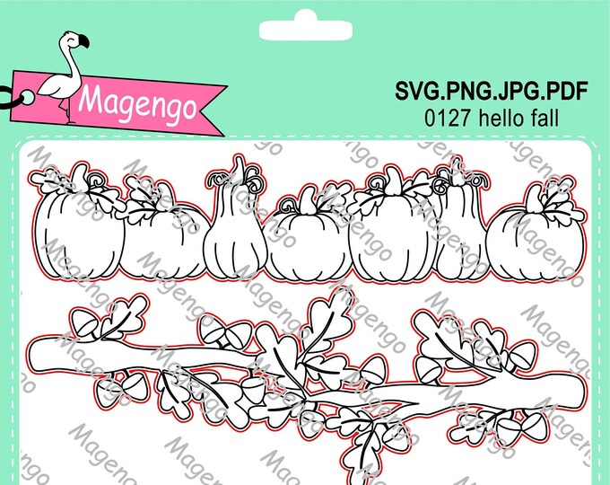 Hello Fall Digital Stamp and Svg File, Cutting Files, Cricut File ...