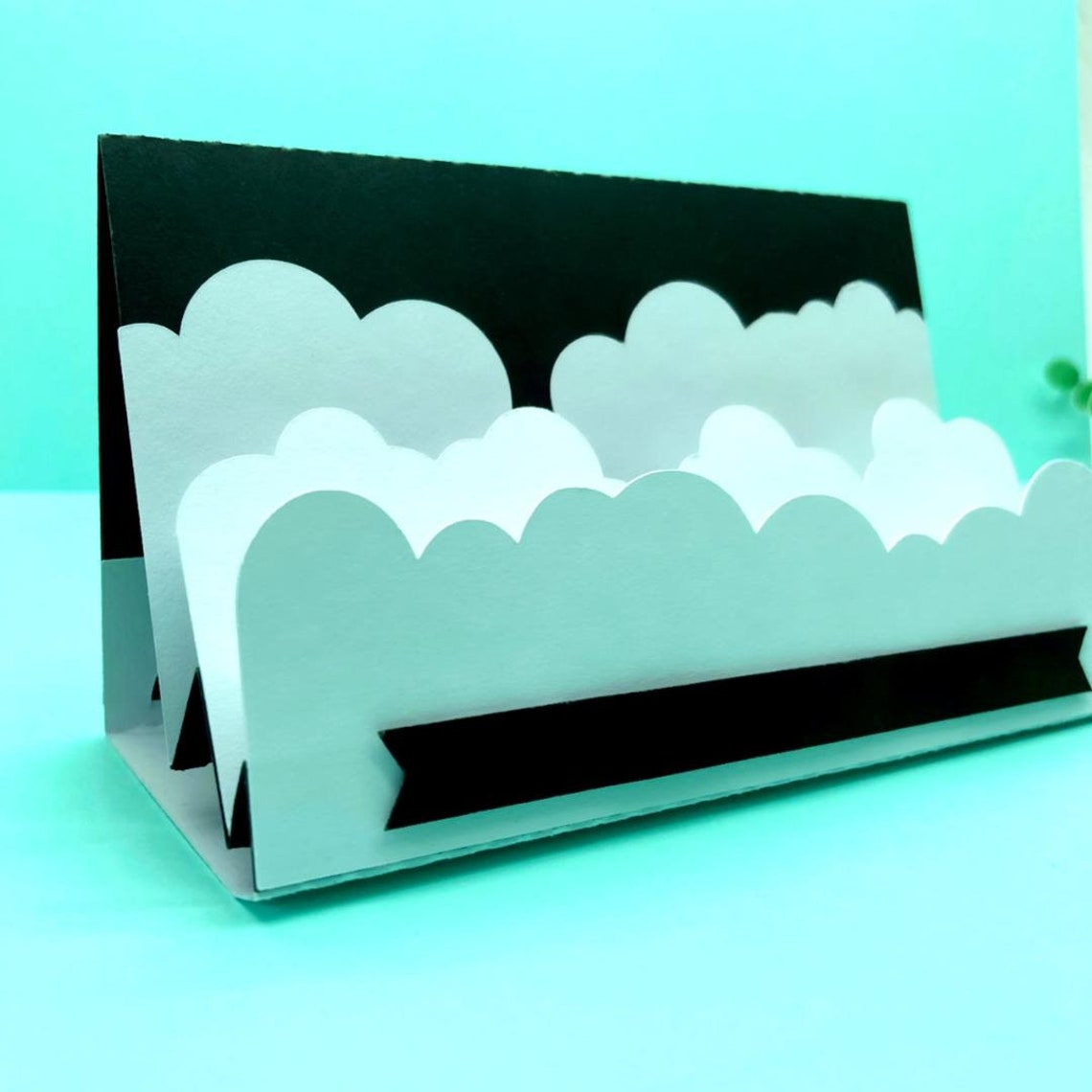 Zick Zack Clouds Card Svg Files Printable Silhouette File | Etsy