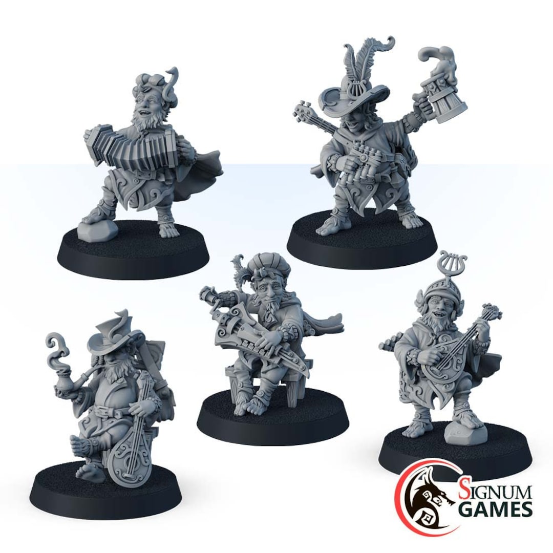 Dnd Mini Halfling Musicians, Cheerful Halfling Orchestra, 3D Resin ...