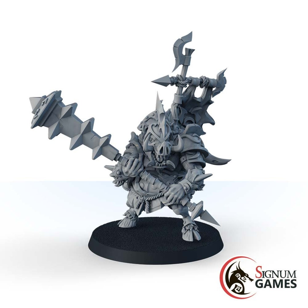 Boar Hog Beastman, Nisaku, Warrior of the Ghost Forest, 32mm 28mm Scale ...