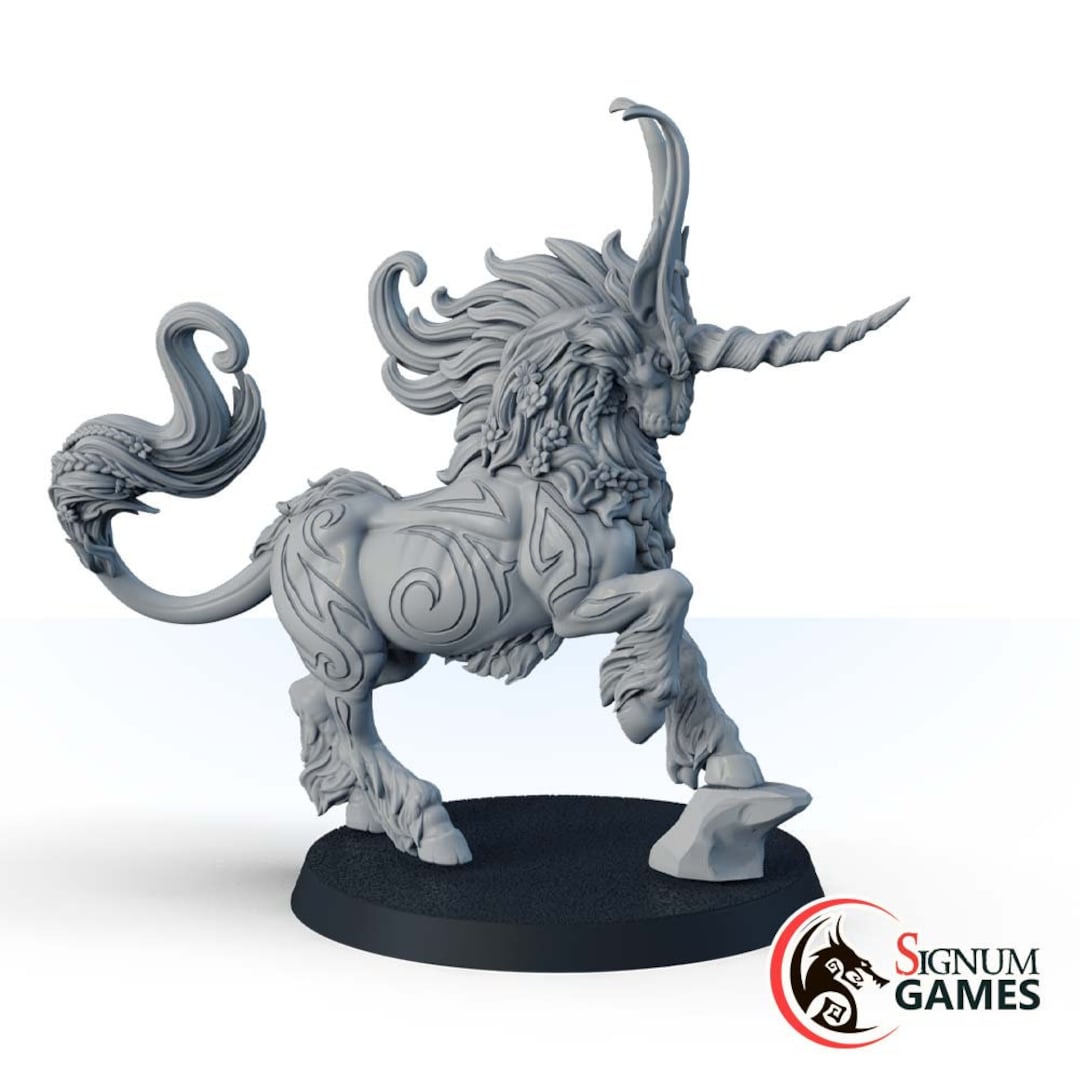 Fantasy Creature, Battle Unicorn 1, 3D Printed Painted Miniature, 32mm ...